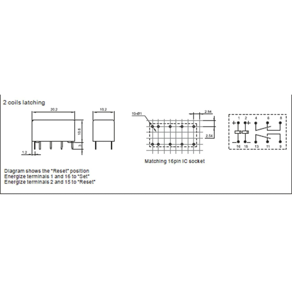 RELAY PCB DIL16 12VDC 2A@250VAC LATCH - SY4060 – Leading Edge ...